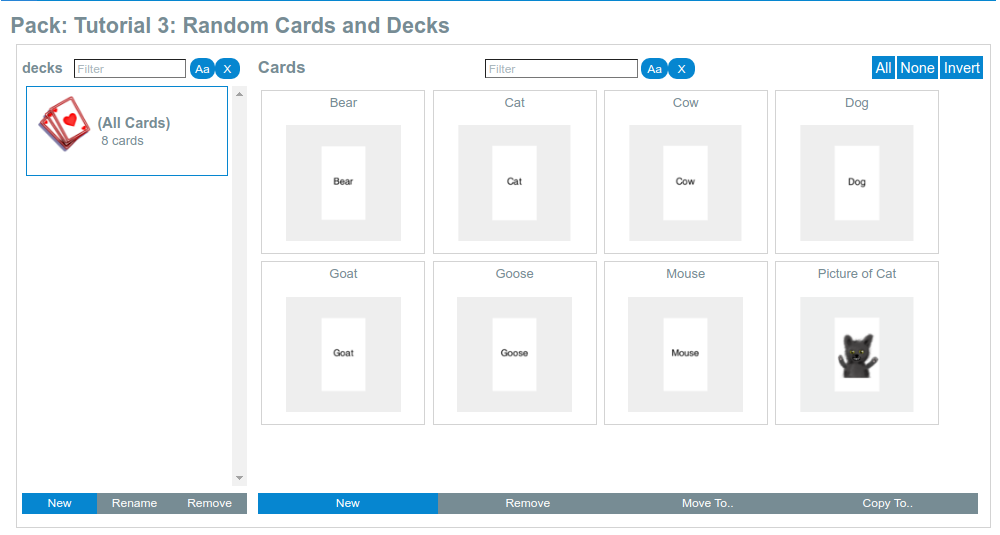 Virtual Materials Toolset: Tutorial 3: Random Cards and Decks ...